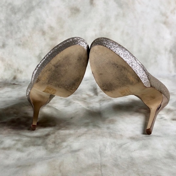 Aldo | Shoes | Aldo Sparkly Silver Round Toe Platform Pumps | Poshmark
